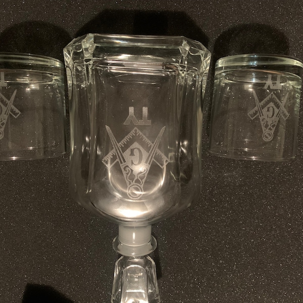 Free Mason Whiskey Decanter Gift Set, Mason Scotch Decanter Set ...