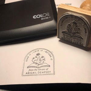 BOOK STAMP Custom Library Stamp Embosser Stamp From the Library of ...
