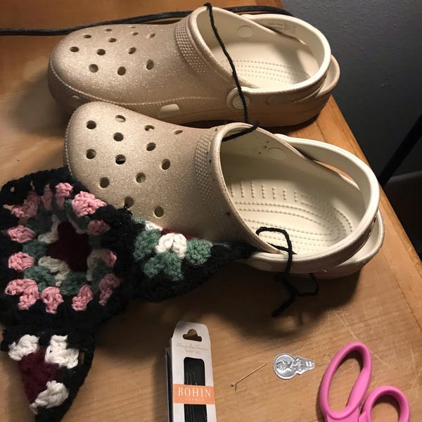 Crochet Granny Square Croc Cover, Shoe Pattern - Instant PDF Download ...