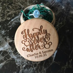 Mickey and Minnie Wedding Ring Box, Ring Bearer Box, Customized Wooden ...