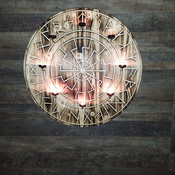 Vegvisir Altar Scheibe Holz Wikinger Pagan Geschenke Schrein Dekoration ...