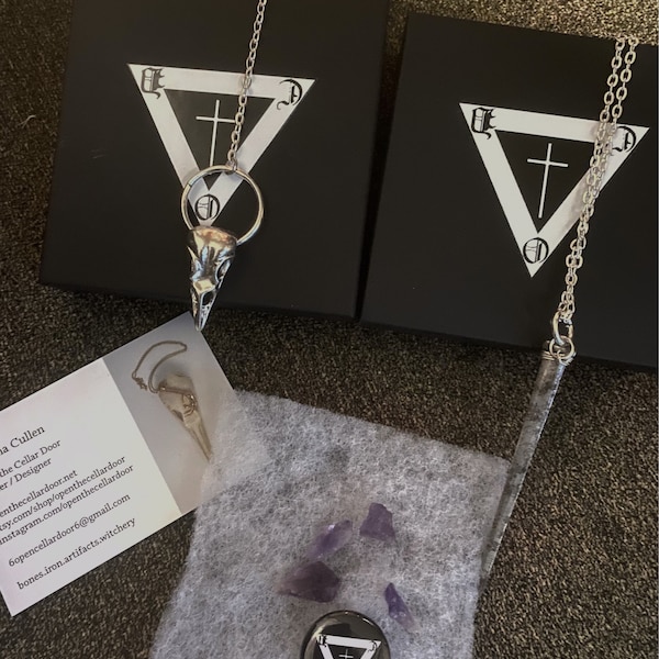 Morgana - Necklace - Choker - Bird - Skull - Lariat - Pendant - Witchy ...