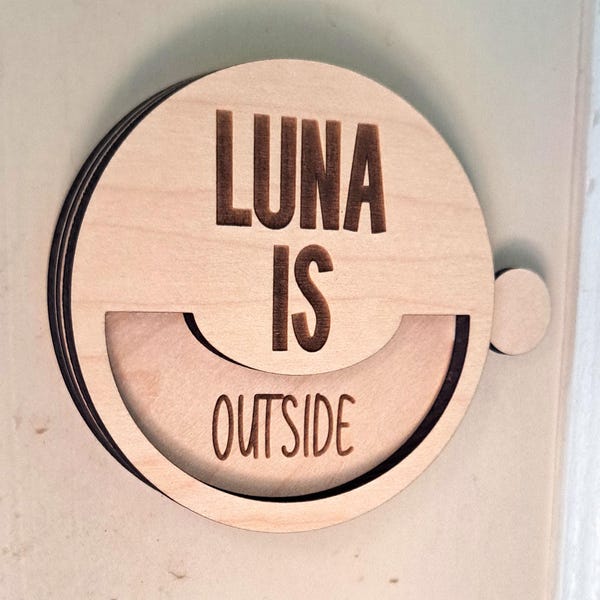 The Cat is Inside or Outside Reminder Sign - Cat In/out Wooden Door ...