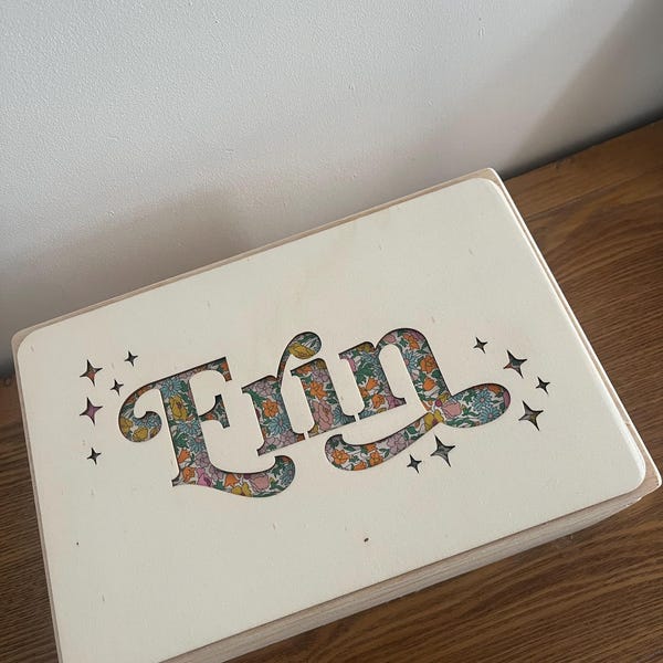 Personalised Raised Name Keepsake Box Toddler Keepsake Box Laser ...