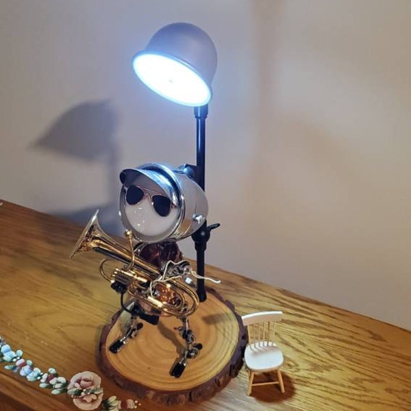 Bass Guitar Player Table Lamp|electric Bassist Desk Lamp|steampunk ...