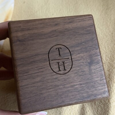 Square Walnut Watch Gift Box & Pillow Only watch NOT Included Apple ...