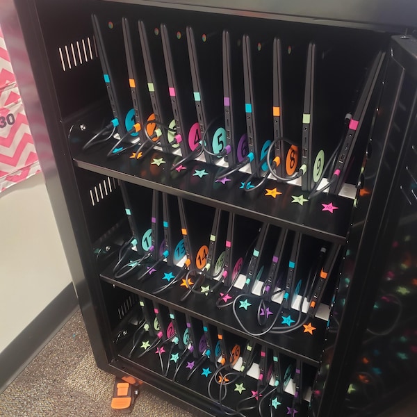 Chromebook Labels With Colored Numbers for Classroom Organization - Etsy