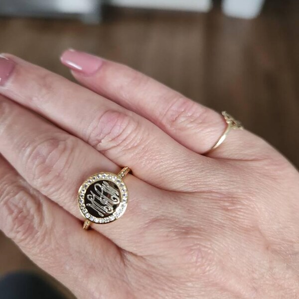 Sterling Silver Sapphire Twist Ring, Stackable Monogram Ring, 925 Monogram Ring, Initial Ring ...