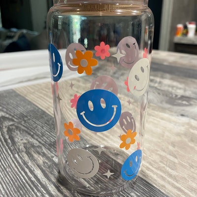 16oz Libbey Can Wrap SVG Trendy SVG Smiley Face Svg Groovy Svg Retro ...