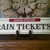 Train Tickets Sign, Personalized Station 5 Cents Sign, Custom Family ...