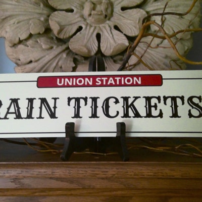 Train Tickets Sign, Personalized Station 5 Cents Sign, Custom Family ...