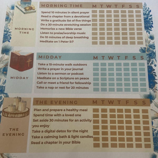 Christian Self Care Printable Planner, Wellness Daily Routine ...