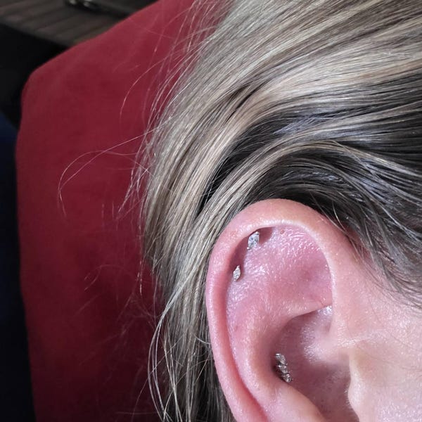 Ruby X Diamond Daith Hoop Earring • Nose Ring • Conch Hoop • Hoop ...