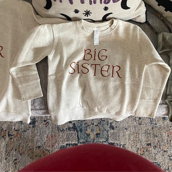 Retro Big Sis Comfort Colors Shirt, Toddler and Youth Big Sister Shirt, New Sister Gift, Big ...