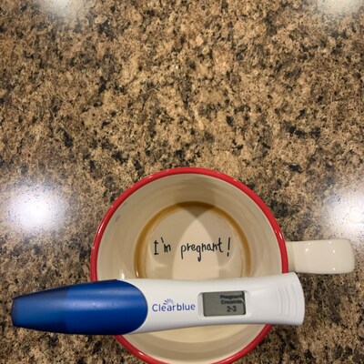 Pregnancy Announcement Hidden Message Mug, We're Having a Baby ...