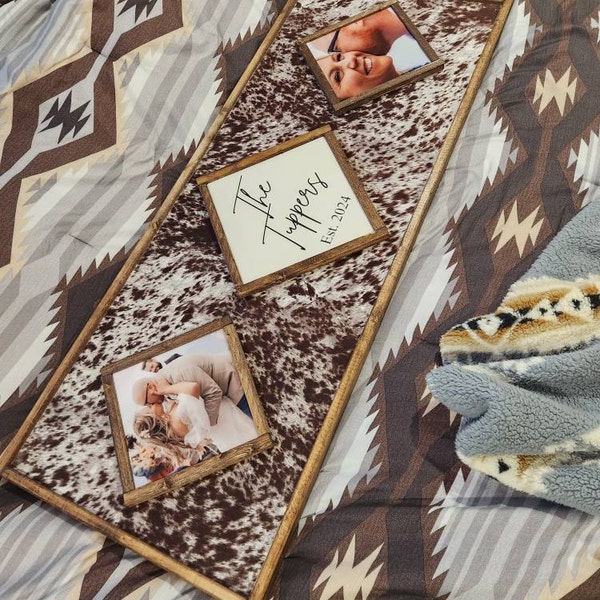 Cowhide Wooden Frame Sign - Cowhide Photo Sign - Cowhide Sign - Etsy