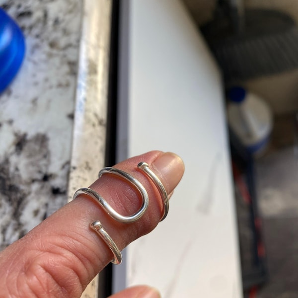 BUNDLE OF 10 Adjustable Swan Splint Ring - Sterling Silver Swan Splint ...
