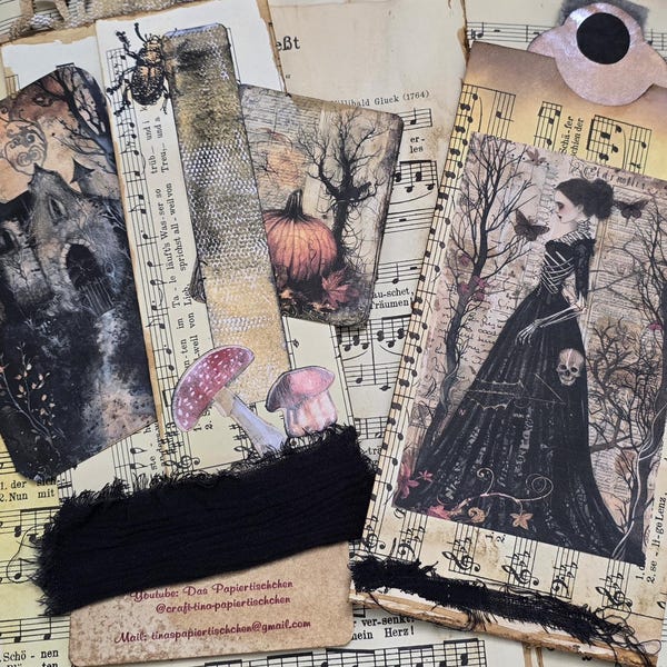 Spooky Forest Junk Journal Pages: Gothic Halloween Paper (digital Paper ...