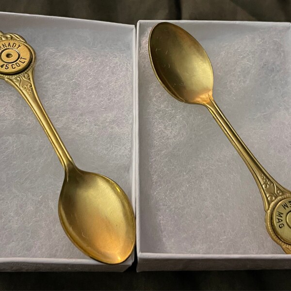 Novelty Brass Bullet Spoon, Collectible Tea Spoon Gift Idea, Small Salt ...