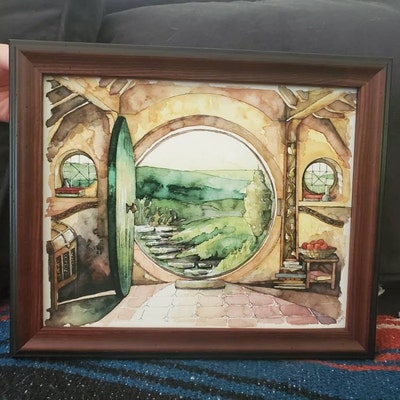 Bag End Painting Watercolor Painting Bag End Art Lord - Etsy