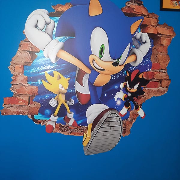 3D Wall Break Decal With Energetic Cartoon Characters for Kids - Peel ...