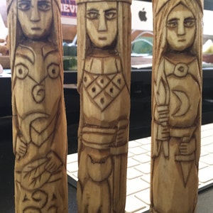 Hand Carved Wooden Slavic Pantheon. Svarog Rod Veles Perun | Etsy