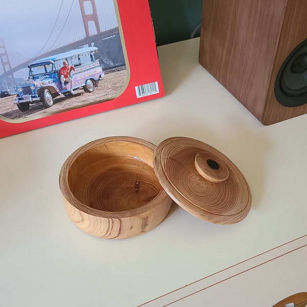 Double Cubic Box, Modular Totem in IROKO Wood, Turned and Carved by ...