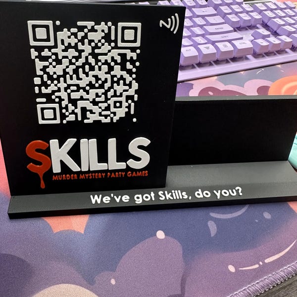 Custom Qr Stand W/ Business Card Holder and NFC Chip - Etsy