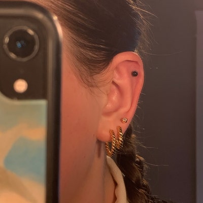 Twist Hoop Earrings, Simple Cartilage Hoop, Helix Hoop, Small Hoops ...