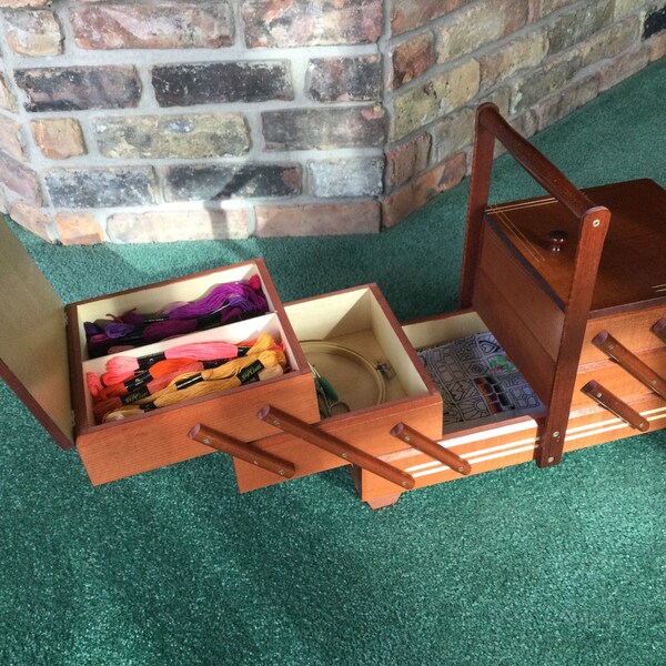 Fold Out Box for Sewing Kit, Ornamental Storage Box for Jewelry ...