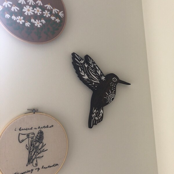 Hummingbird Wood Wall Art, Western Decor Wall Hanging, Woodland Nursery ...