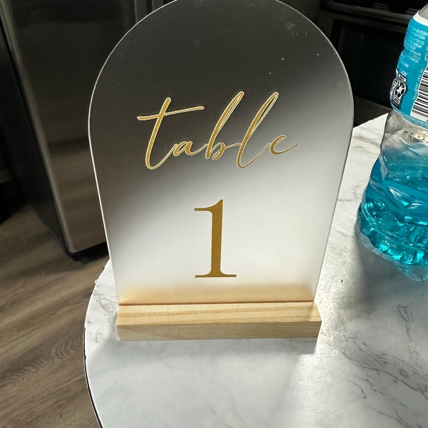 Table Numbers, Wedding Table Numbers, Frosted Acrylic Table Numbers ...