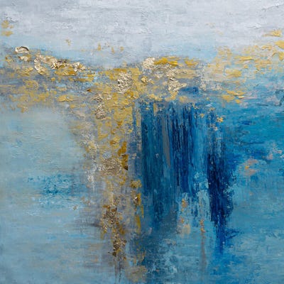 Large Original Modern Gold Foil Acrylic Painting, Abstract Gold Oil ...