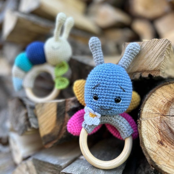 Crochet Baby Rattle Pattern, Crochet Butterfly Patterns English/spanish ...