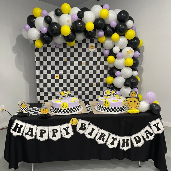 Two Cool Cake Topper Custom 2nd Birthday Cake Topper Smiley Face Cake ...