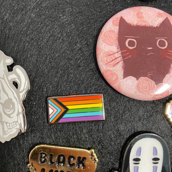 Progress Pride Flag Pin — Enamel Badge Rainbow Inclusive Gay LGBT ...