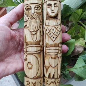 Hand Carved Wooden Slavic Pantheon. Svarog Rod Veles Perun | Etsy