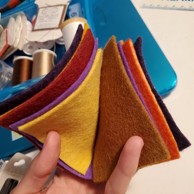 All-naturally Dyed Wool Felt Patches Mix large Rainbow Felt - Etsy
