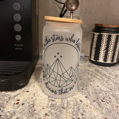 Suriel Tea Co 16oz Frosted Libbey Glass, Acotar Cup, Bookish, Sarah J ...