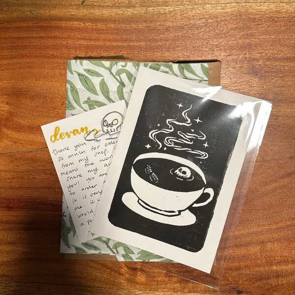 Loon Linocut Print, Block Print Bird in Nature, Handmade Ink Art ...