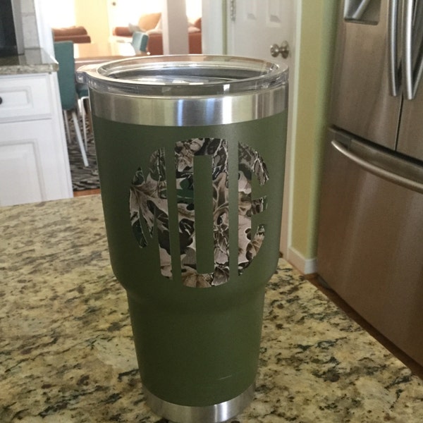 Custom Camo Yeti Decal, Camo Vinyl Decal, Camo Monogram Decal, Custom ...