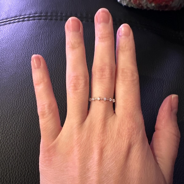 Delicate Eternity Band - Dainty Promise Ring - Sterling Silver Stacking ...