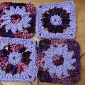 Granny Square Pattern Flower Granny Square Spring Granny - Etsy