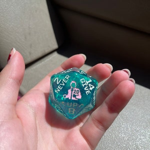 Rick Rolled 34mm D20 Original Designed Custom DND DICE Never Gonna Give ...
