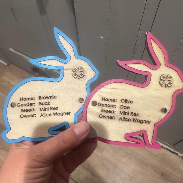 Customizable Pig Hog Stall Tag or Name Plate Label for Fairs and ...