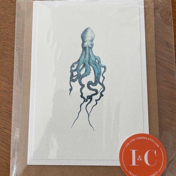 Octopus Print, Home Decor, Office Art, 8x10 / 8x8 Square / 5x7 Print ...