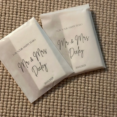 Any Design Personalised Wedding Tissue Packs Personalised Wedding ...