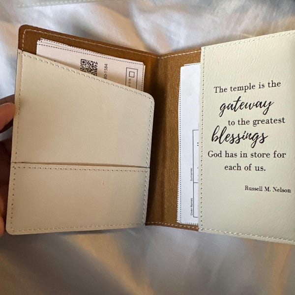 Custom Engraved Leather LDS Temple Recommend and Temple Ordinance ...