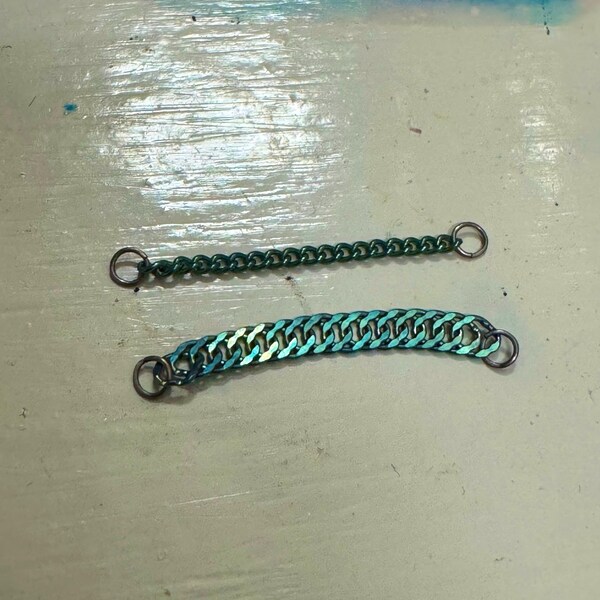 36mm Wearable Stainless Steel Nose Chain With Blue and Clear Beads and ...