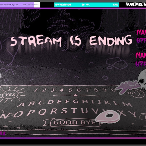 Ouija Board Animated Stream Screens ・ Cute and Spooky Halloween ...